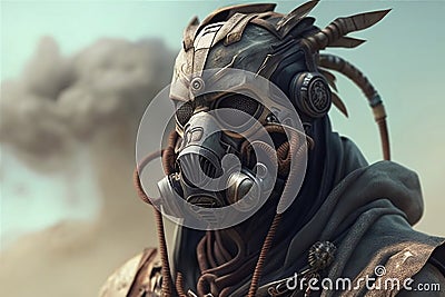 Mutant Cyborg In A Gas Mask, Generative Ai Stock Image | CartoonDealer ...