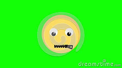 Mute Emoji Icon Animation. Loop Animation with Alpha Channel, Green ...