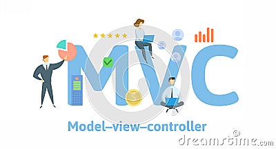 MVC, Model-view-controller. Concept With Keywords, People And Icons ...