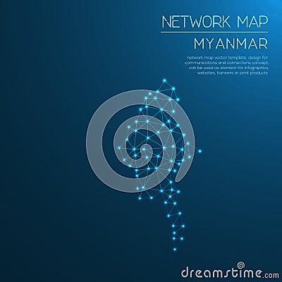 Myanmar Network Map. Cartoon Vector | CartoonDealer.com #91321661