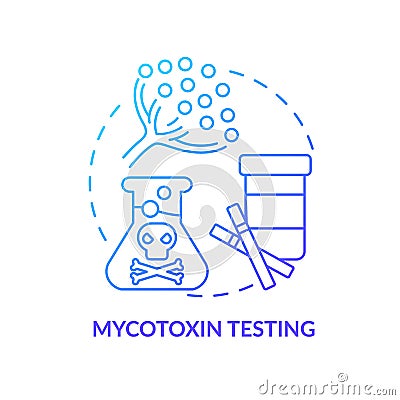 Mycotoxin Testing Blue Gradient Concept Icon Cartoon Vector ...