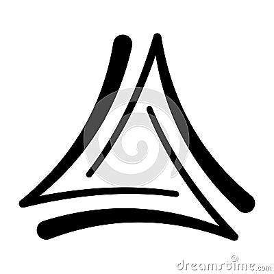 Mystical Triad Symbol Unveiled In Bold Black Strokes Cartoon Vector ...