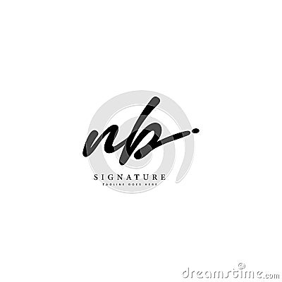 N, B, NB Initial Letter Handwritten And Signature Vector Image Logo ...