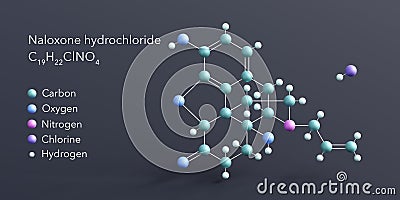 Naloxone Hydrochloride Molecule 3d Rendering, Flat Molecular Structure ...