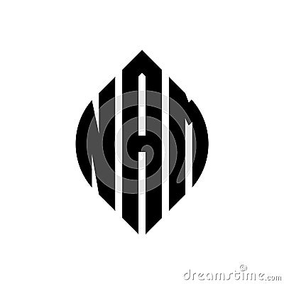 NAM Circle Letter Logo Design With Circle And Ellipse Shape. NAM ...