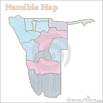 Namibia Hand-drawn Map. Vector Illustration | CartoonDealer.com #133736310