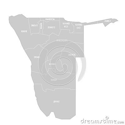 Namibia Political Map Of Administrative Divisions Cartoon Vector ...