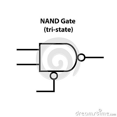 NAND Gate (tri-state). Electronic Symbol Of Open Switch Illustration Of ...
