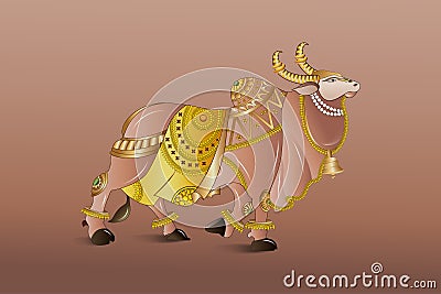 Nandi Bull God Shiva Riding Decorative Illustration | CartoonDealer.com ...