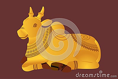 Bull Nandi Ride Of Lord Shiva Cartoon Vector | CartoonDealer.com #266888073