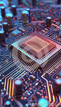97 Nano Microscopic View Of Electronic Microchip Circuit Board Render ...