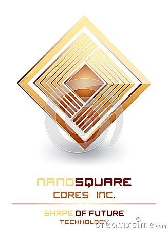 Nano Technology Processor Cores Logo Sign Cartoon Vector ...