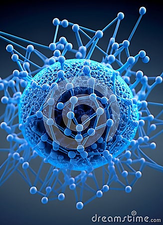 Nanoparticle Structure On Blue Background In Blue Design Suitable For ...