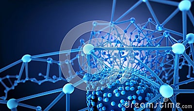 Nanoparticle Structure On Blue Background In Blue Design Suitable For ...