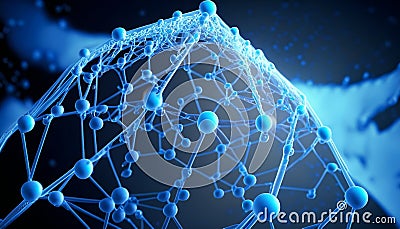 Nanoparticle Structure On Blue Background In Blue Design Suitable For ...