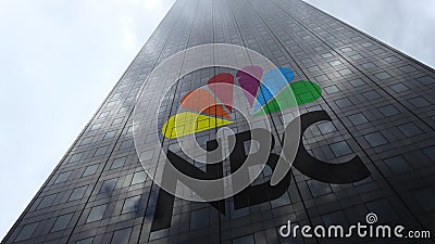 National Broadcasting Company NBC Logo on a Skyscraper Facade ...