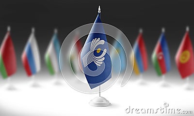 The National Flag Of The CIS On The Background Of Flags Of Other ...