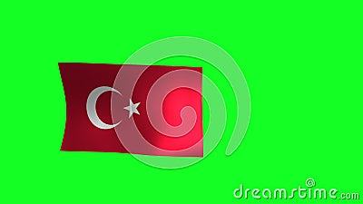 National Flag of Turkey on Green Screen. 3d Animation Stock Footage ...