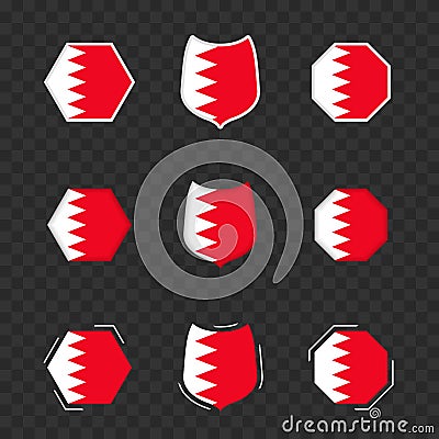 National Symbols Of Bahrain On A Dark Transparent Background, Vector ...