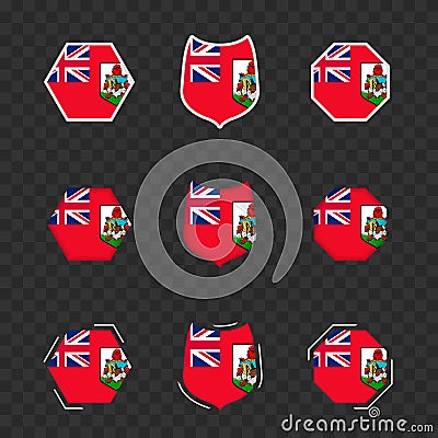 National Symbols Of Bermuda On A Dark Transparent Background, Vector ...