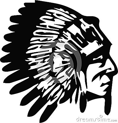 Native American Indian Chief Head Profile. Vector Illustration Logotype ...