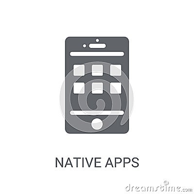 Native Apps Icon. Trendy Native Apps Logo Concept On White Background ...