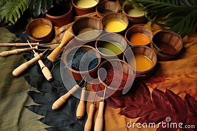Natural Dyes And Tools For Tapa Cloth Coloring Stock Photo ...