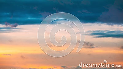 4K Natural Transition To Evening Colorful Sundown. Sunset Sky ...