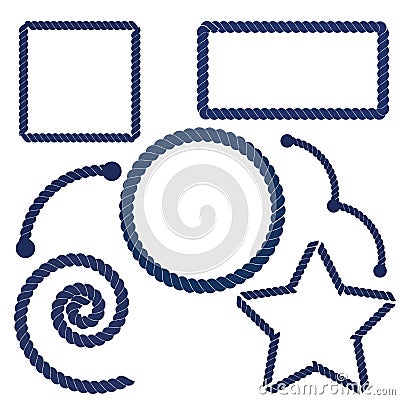 Nautical Rope Frame Vector Set. | CartoonDealer.com #75221992
