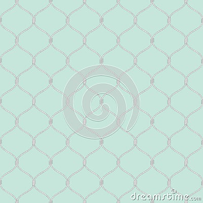 Nautical Rope Seamless Fishnet Pattern On Light Blue Background Vector ...