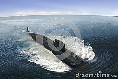 Naval Submarine On Open Sea Surface Stock Photography | CartoonDealer ...