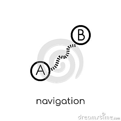 Navigation Trajectory Icon. Trendy Modern Flat Linear Vector Navigation ...