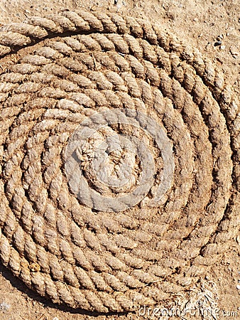 Old Manila Rope Wrapped Neat and Tight Around Pole Stock Photo - Image ...