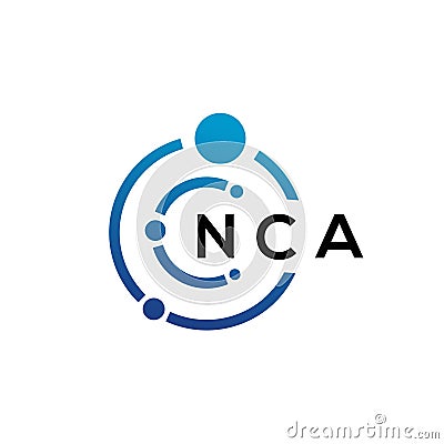 NCA Letter Technology Logo Design On White Background. NCA Creative ...