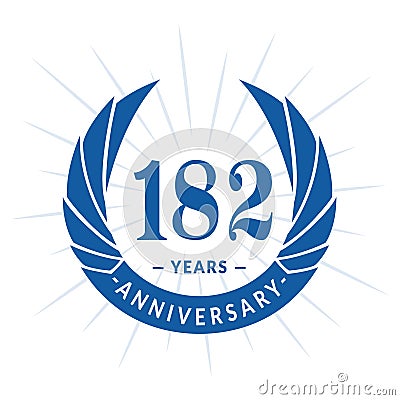 182 Years Anniversary Design Template. Elegant Anniversary Logo Design ...