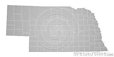 Nebraska Administrative Map. Counties Map Of Nebraska, Blank Map, Empty ...