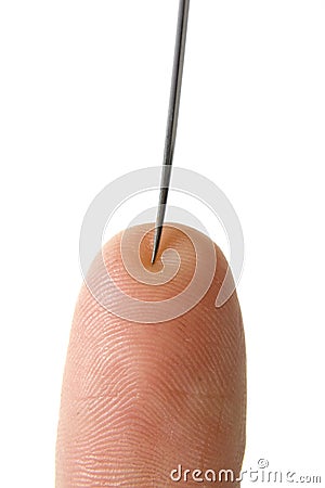 Needle With Finger Stock Photography - Image: 12690272