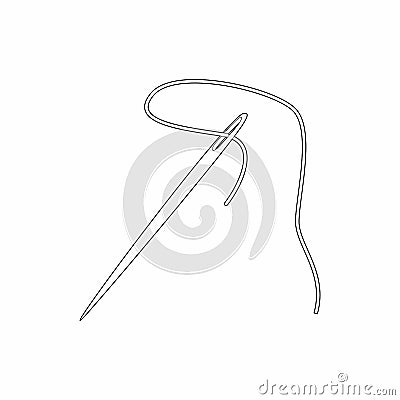 Needle And Thread Icon, Outline Style Stock Vector - Image: 82481370