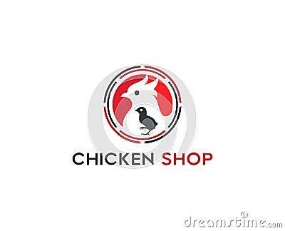 Negative Space Chicken Logo Vector Templates Royalty-Free Stock ...