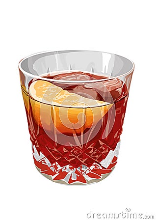 Negroni Cocktail Illustration On White Background | CartoonDealer.com ...