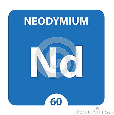 Neodymium Chemical 60 Element Of Periodic Table. Molecule And ...