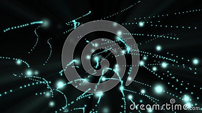 Neon Blue Vortex of Particles of Light in Black Space Stock Video ...