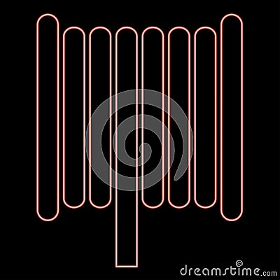 Neon Cable Coil Wire Reel Spool Red Color Vector Illustration Image ...