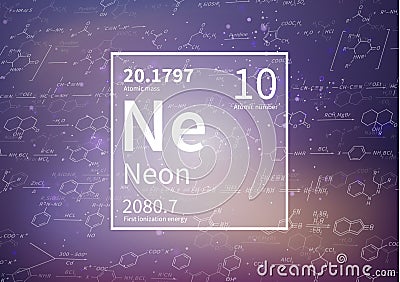 Neon Chemical Element With First Ionization Energy, Atomic Mass And ...
