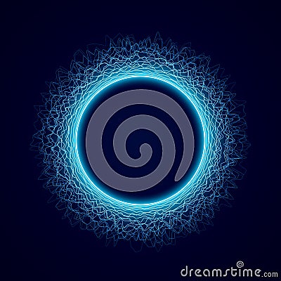 Neon Circular Shape Of Soundwave Form. Audio Equalizer. Sound Impulse ...