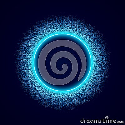 Neon Circular Shape Of Soundwave Form. Audio Equalizer. Sound Impulse ...