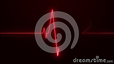 Red Heartbeat Line on EKG Screen in Close-up Stock Footage - Video of ...