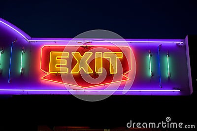 Neon Exit Sign Stock Image - Image: 26277871