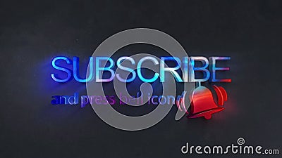 Neon Glow Subscribe Button Logo Animation Video, Animation of a ...