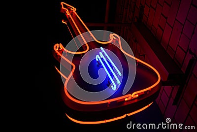 Neon Guitar Stock Photos - Image: 2709753